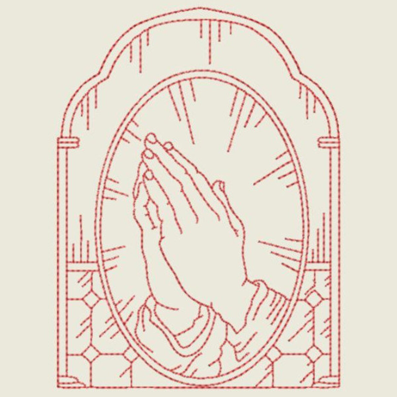 REDWORK RELIGIOUS COLLECTION (5 Inch Size) Pack- 10 Machine Embroidery ...