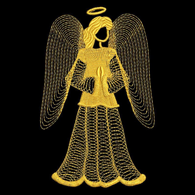 GOLDEN ANGELS (5inch) - 10 Machine Embroidery Designs Instant Download ...