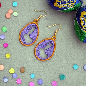 FSL EASTER EGG Earrings (1.50 Inch) (free Standing Lace)- 10 Machine ...