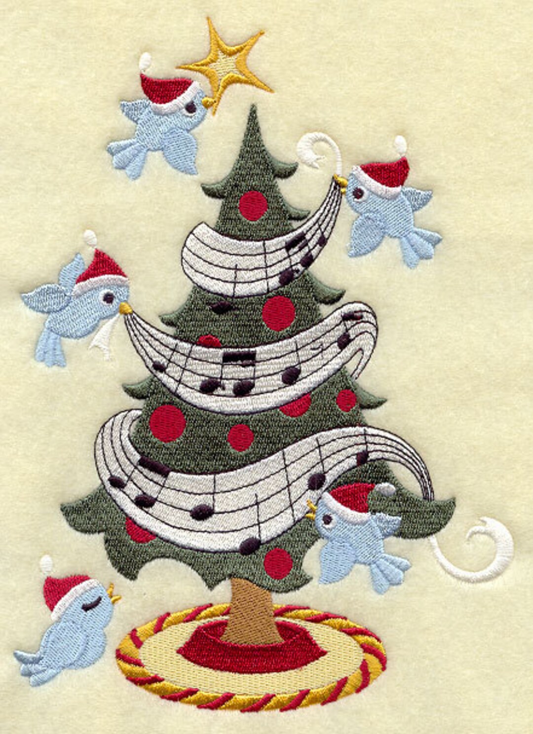 SPIRITED CHRISTMAS SONG - Machine Embroidered Quilt Block (azeb) - Etsy