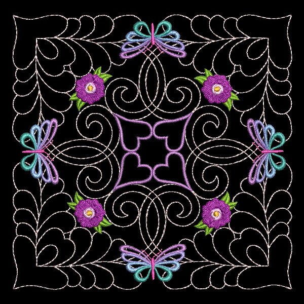 FLUTTERBY FEATHER QUILT Blocks 8inch 12 Machine Embroidery | Etsy