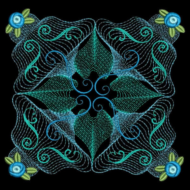 RIPPLE FLOWER SQUARES 6 Inch 10 Machine Embroidery Designs - Etsy