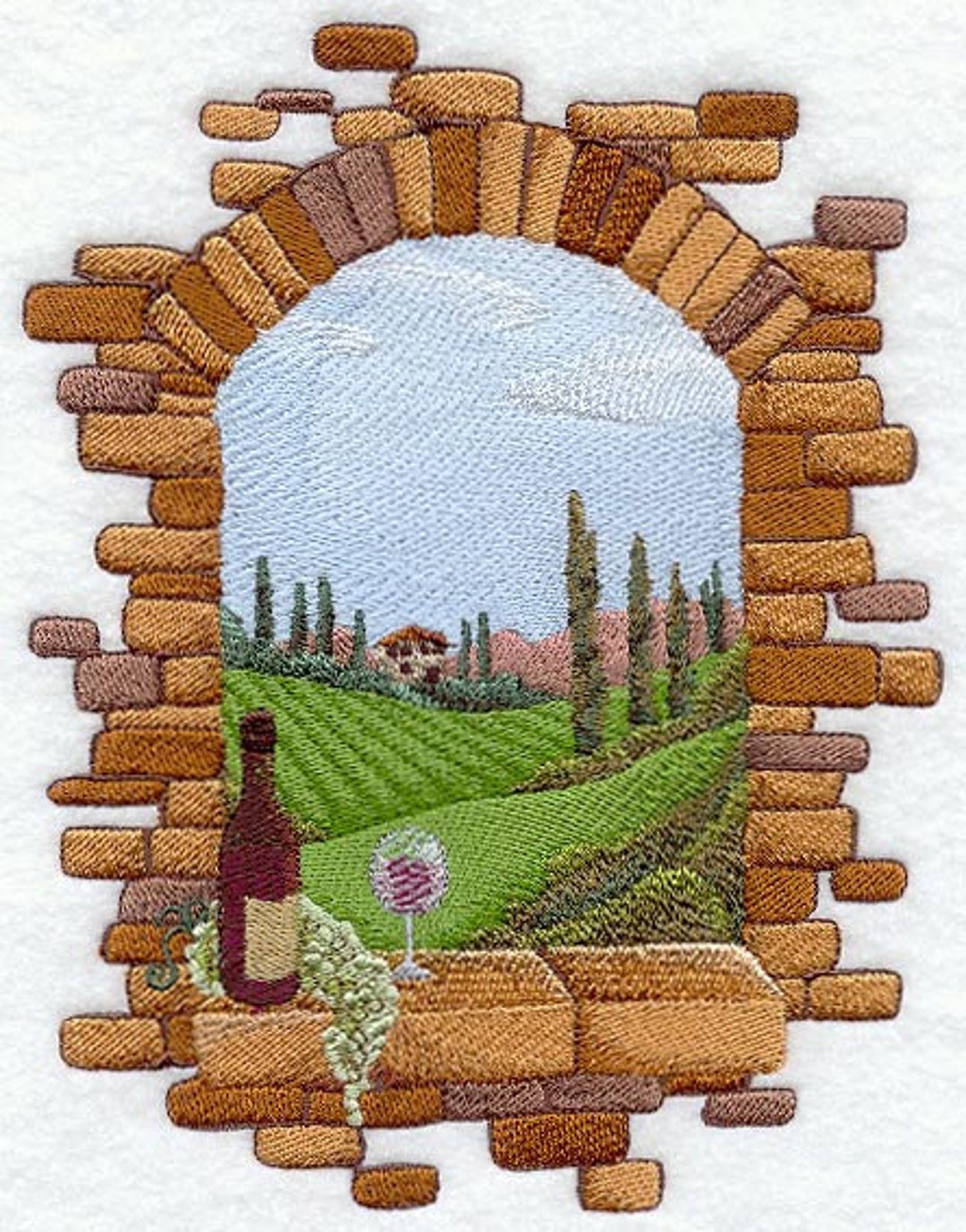 TUSCAN WINDOW SCENE Machine Embroidery Quilt Block azeb - Etsy