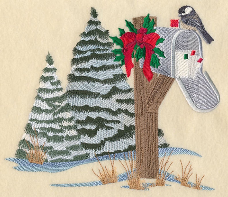 COUNTRY CHRISTMAS MAILBOX Machine Embroidery Quilt Block | Etsy