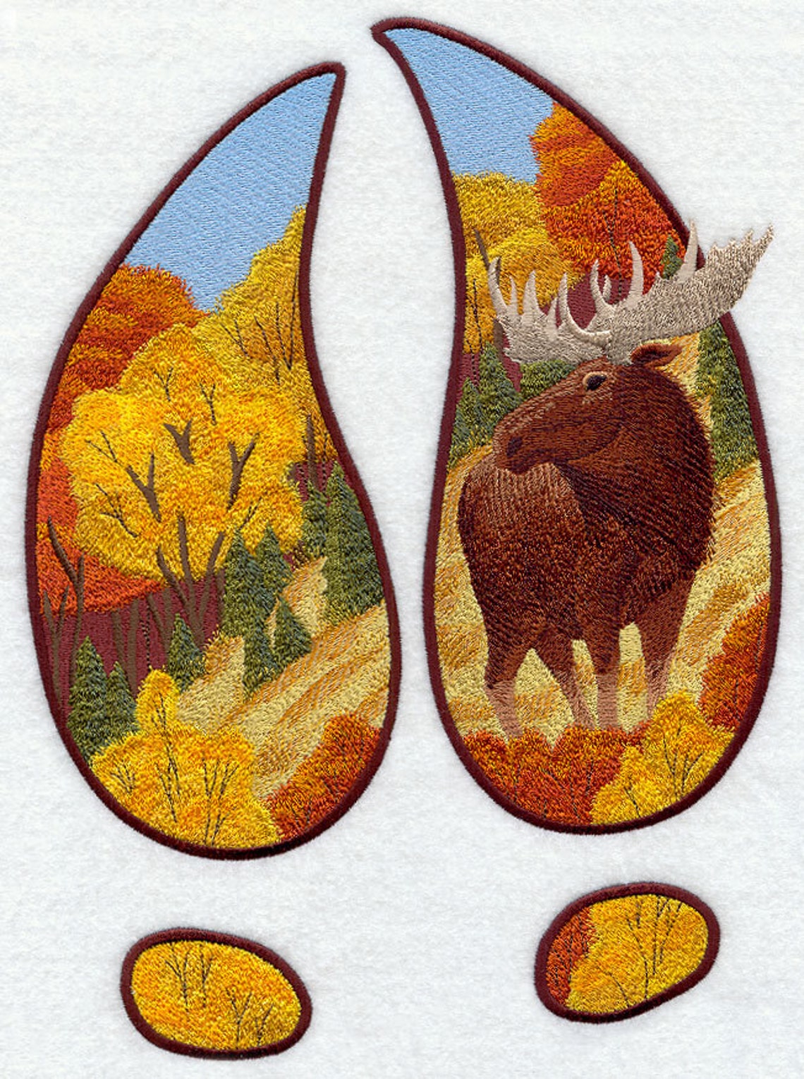 MOOSE TRACK SCENE Machine Embroidered Quilt Blocks azeb - Etsy Canada