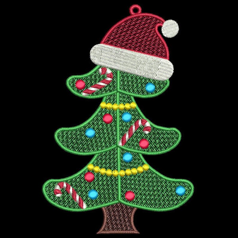 FSL CHRISTMAS TREES (5 Inch)- 10 Machine Embroidery Designs Instant ...