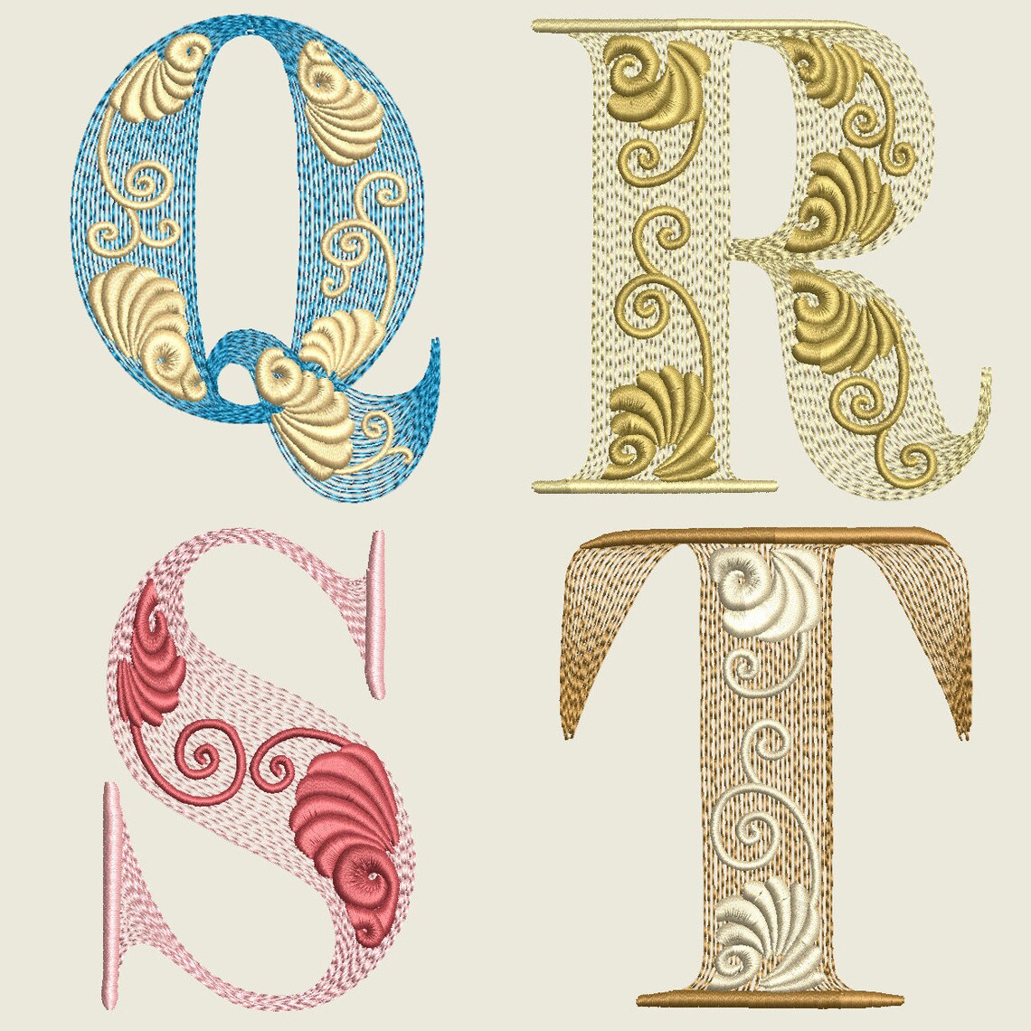 FEATHER ALPHABET and NUMBERS (3.88in)- 36 Machine Embroidery Designs ...
