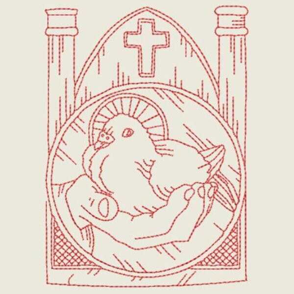 REDWORK RELIGIOUS COLLECTION (5 Inch Size) Pack- 10 Machine Embroidery ...