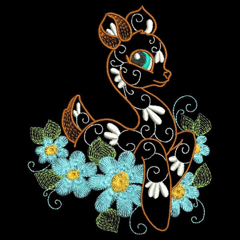 CURLY DEER (5inch) - 10 Machine Embroidery Designs Instant Download 5x5 ...
