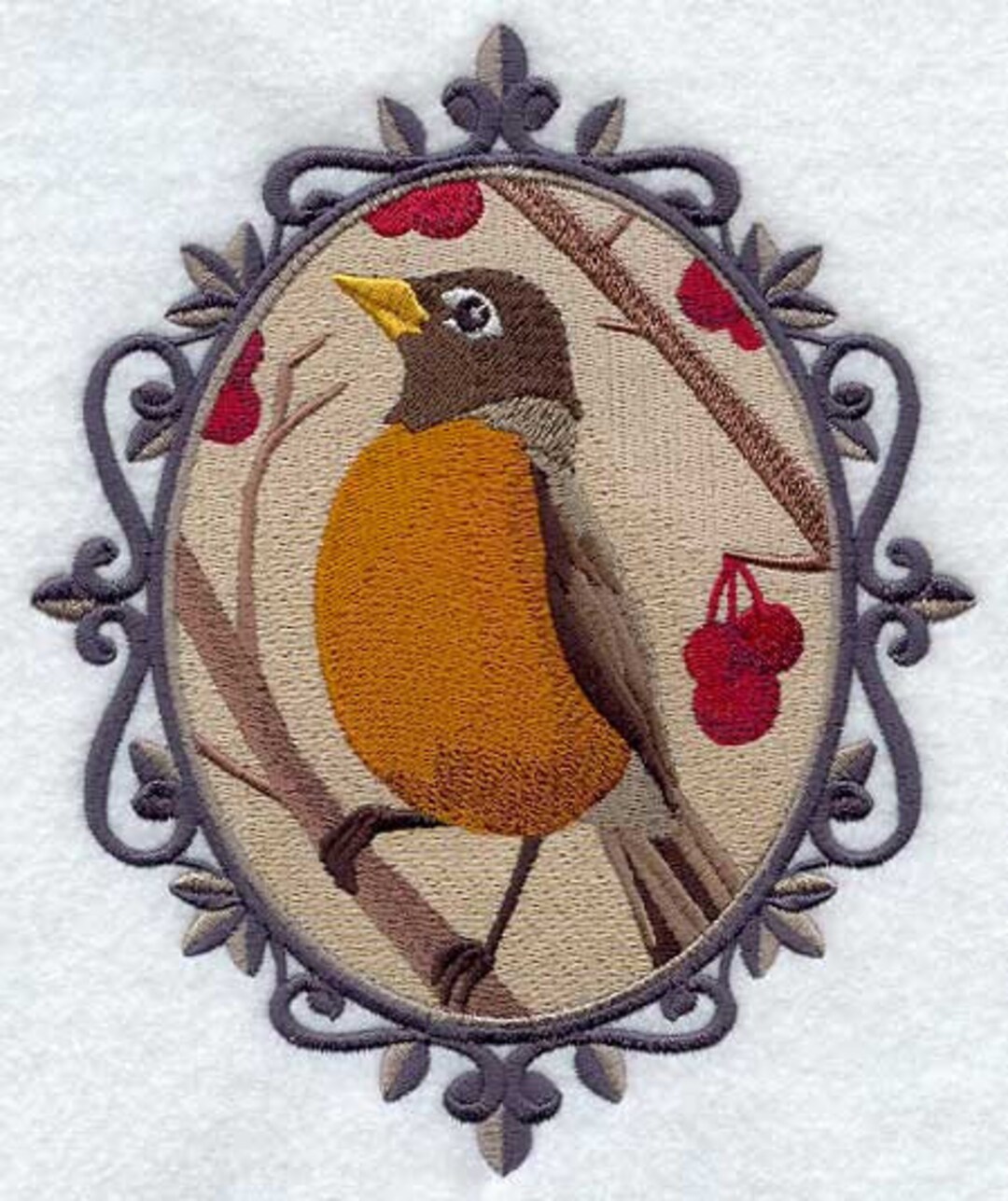 ROBIN CAMEO- Machine Embroidered Quilt Block (azeb) - Etsy