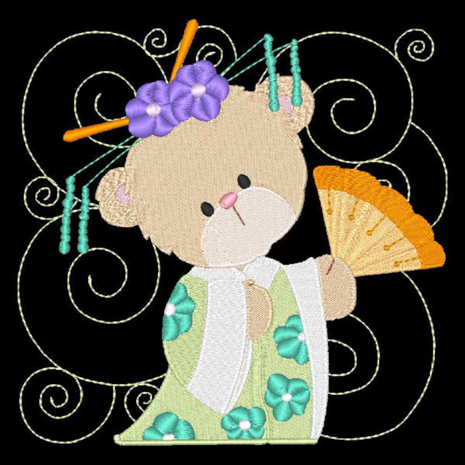 GEISHA ANIMALS 5inch 12 Machine Embroidery Designs Instant - Etsy