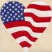 FLAG HEART (large)-- 1 - Machine Embroidered Quilt Block (azeb) - Etsy