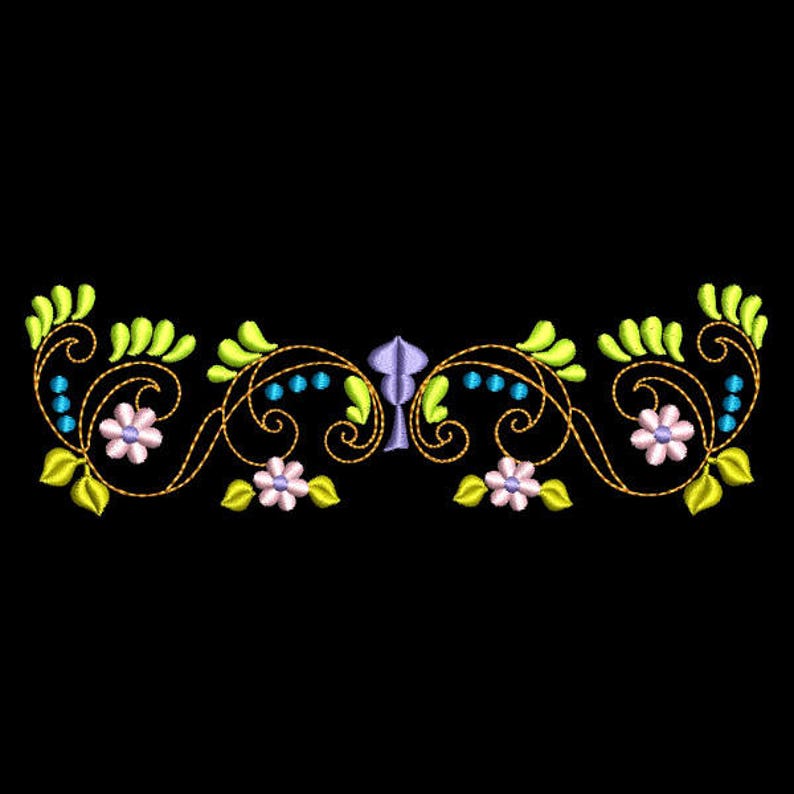 CURLY FLOWER BORDERS 4inch 10 Machine Embroidery Designs - Etsy