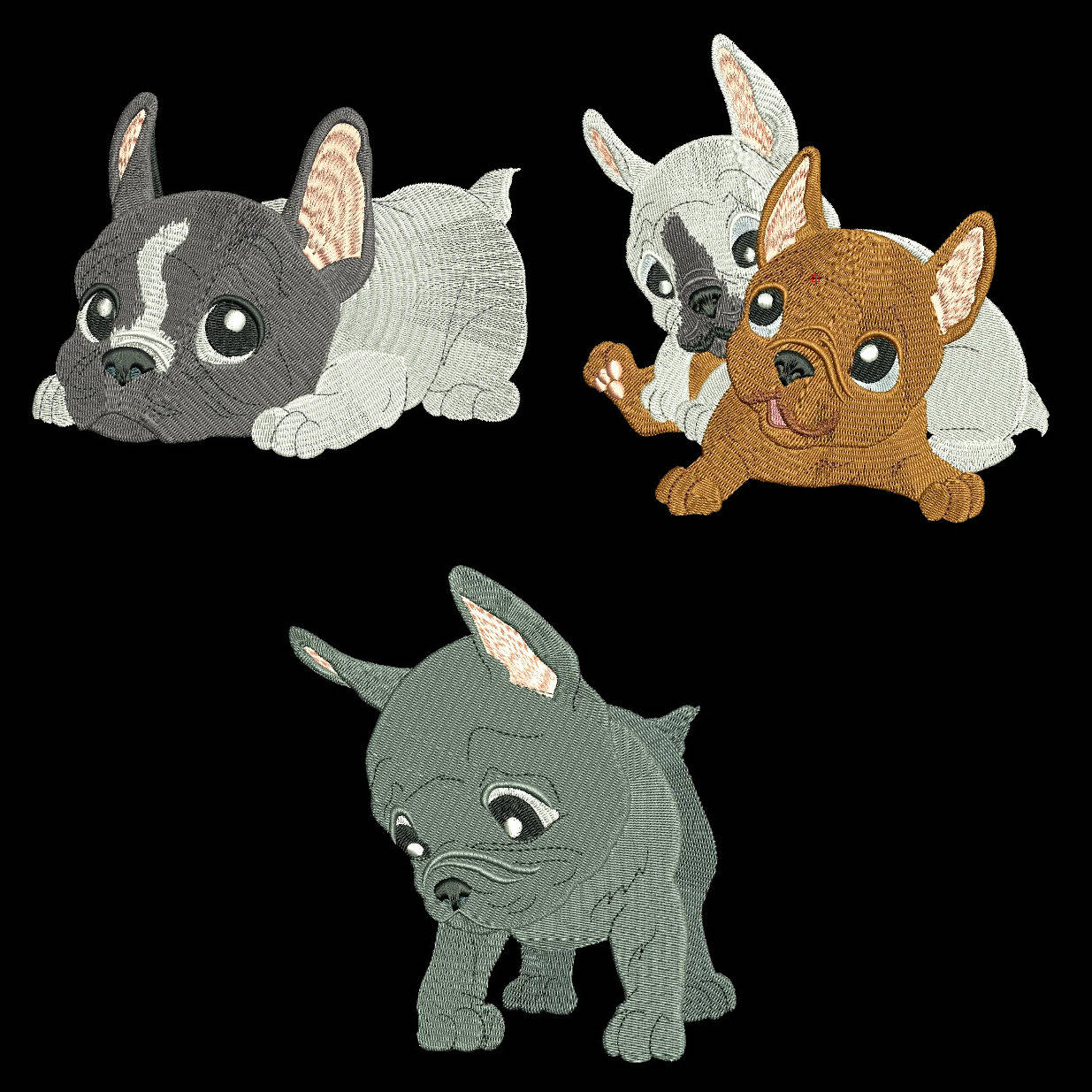 BABY FRENCHIE (4inch) - 10 Machine Embroidery Designs Instant Download ...