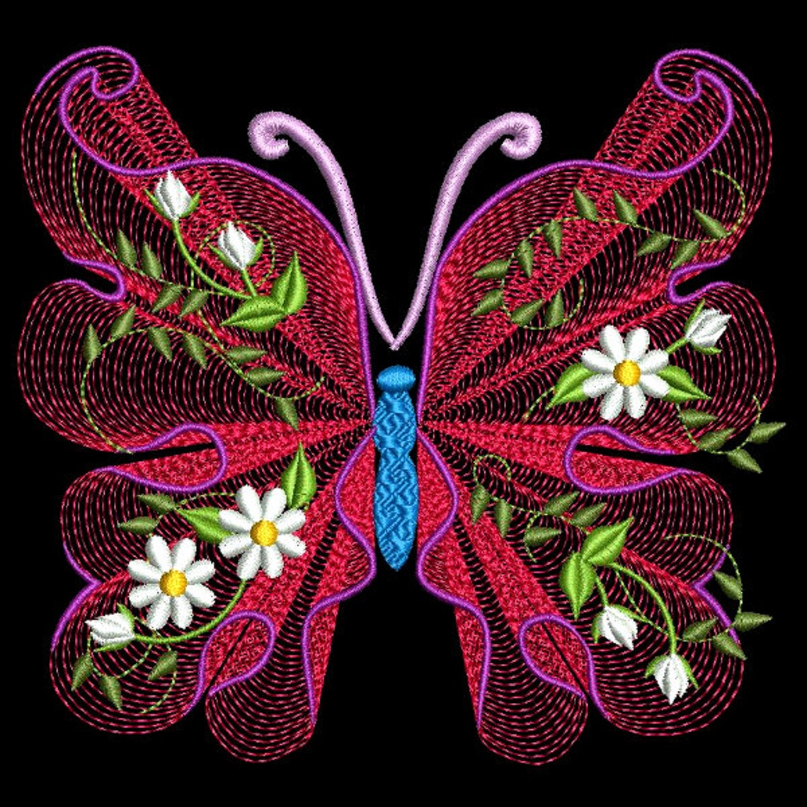 FLUTTERBY LUV #2 (6 Inch)- 10 Machine Embroidery Designs Instant ...