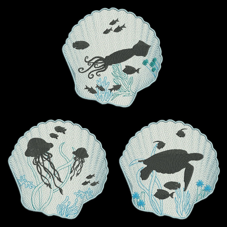 OCEAN SILHOUETTES 5inch 10 Machine Embroidery Designs - Etsy