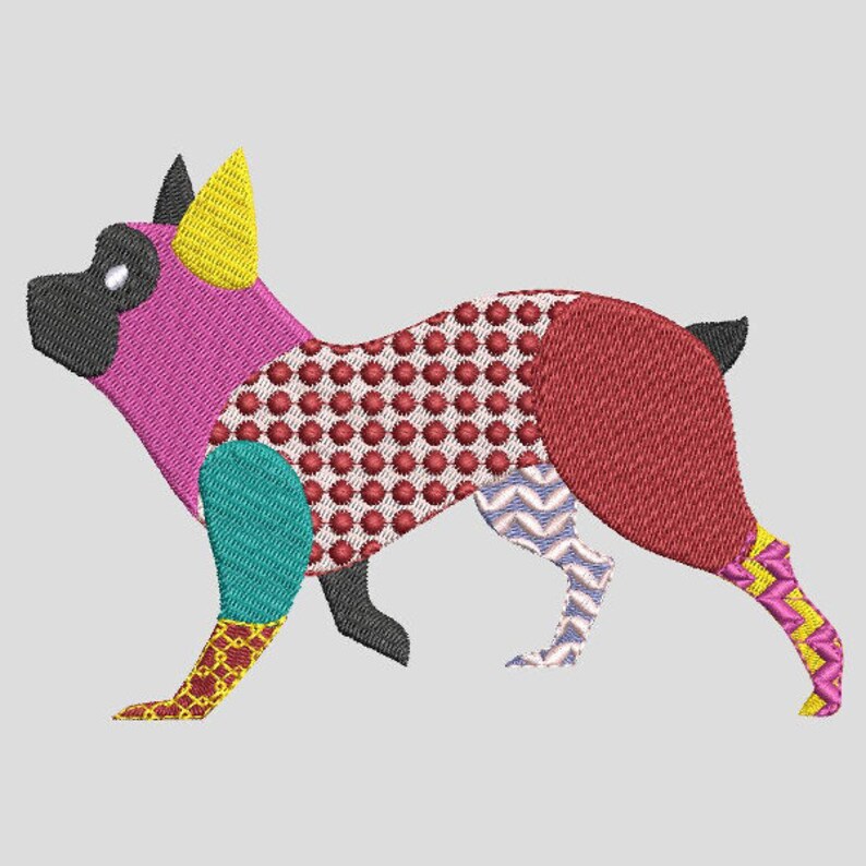 PATCHWORK DOGS (5inch) - 10 Machine Embroidery Designs Instant Download ...