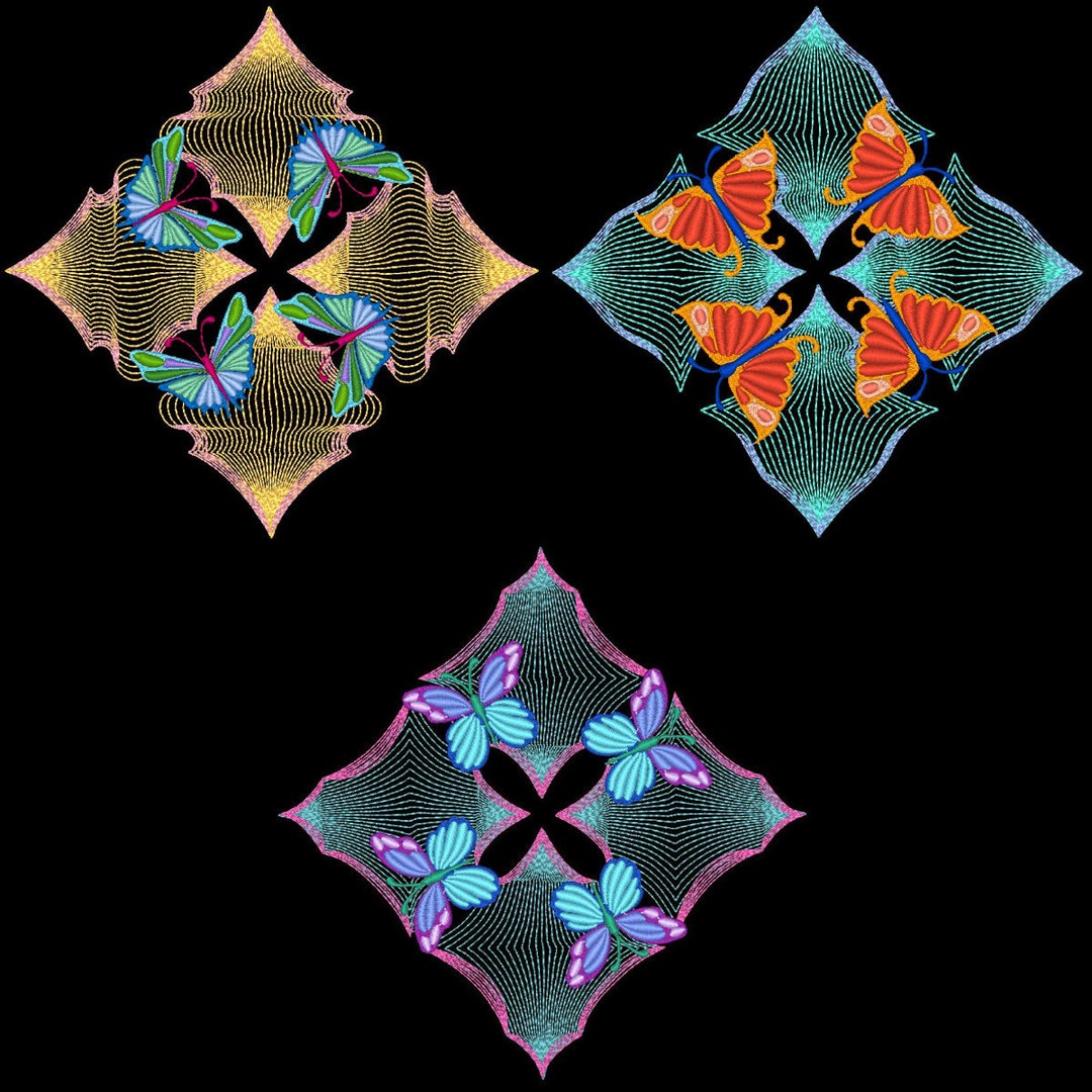 SPYROGRAF FLUTTERBYS (5inch) - 10 Machine Embroidery Designs Instant ...