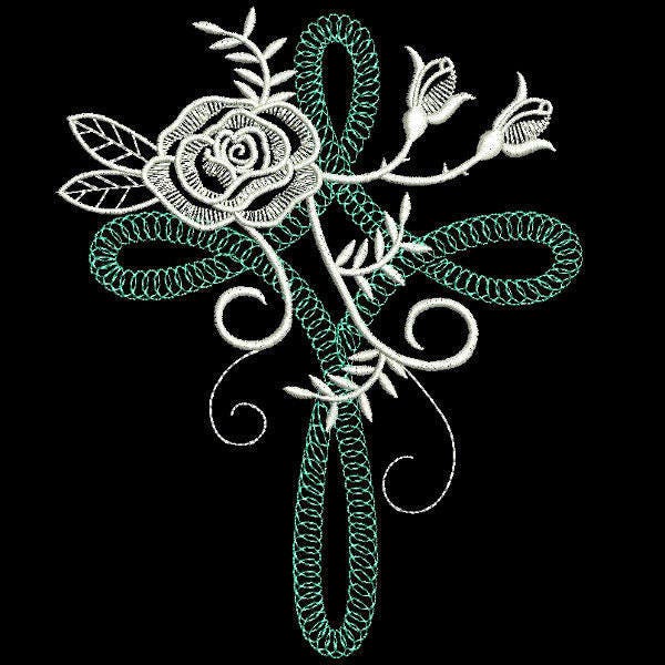 WHITE ROSE (4 INCH Size) - 10 Machine Embroidery Designs Instant ...