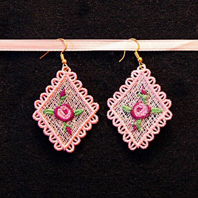 FSL FLORAL EARRINGS 2inch 10 Machine Embroidery Designs - Etsy