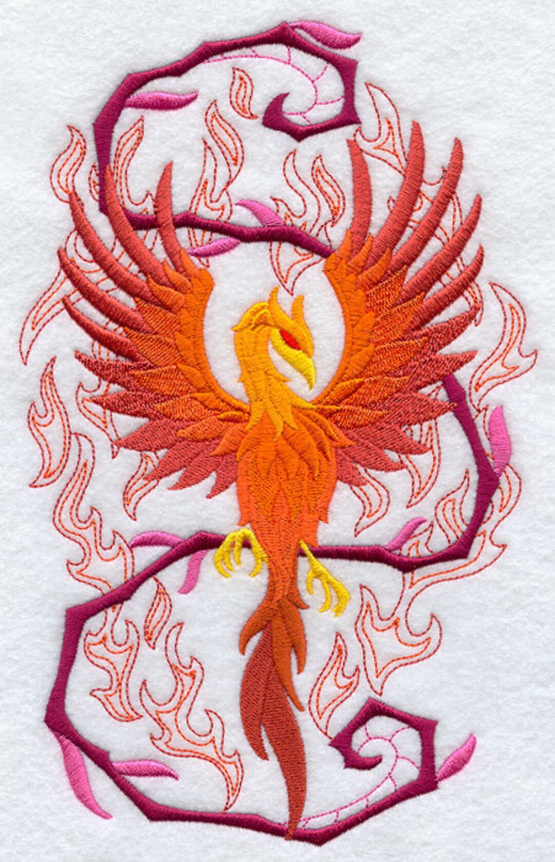 PHOENIX in Flames-machine Embroidered Quilt Blocks (azeb) - Etsy