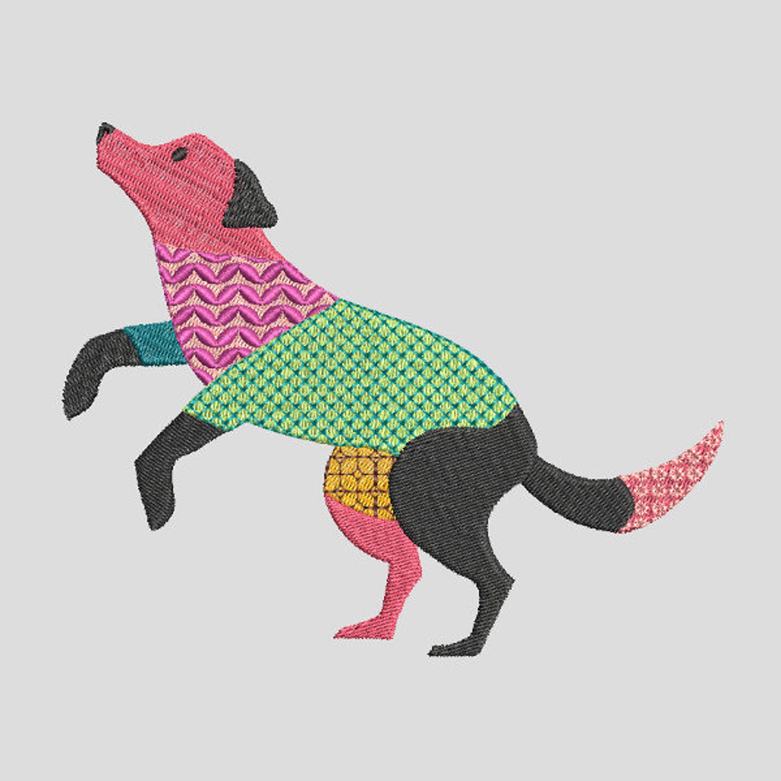 PATCHWORK DOGS 4inch 10 Machine Embroidery Designs Instant | Etsy