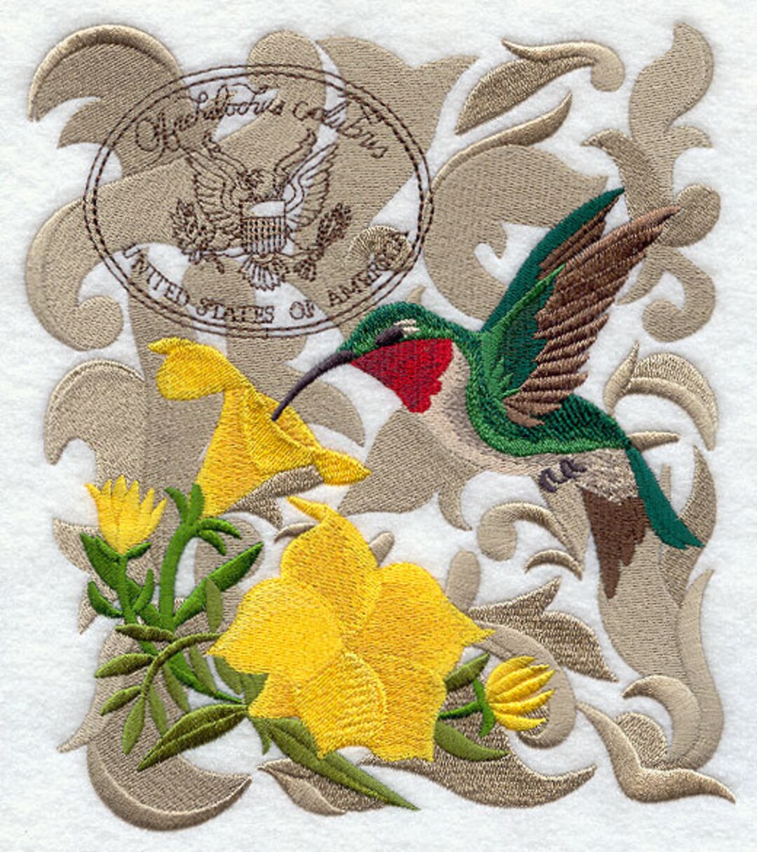 RUBY THROATED HUMMER Machine Embroidery Quilt Blocks azeb - Etsy