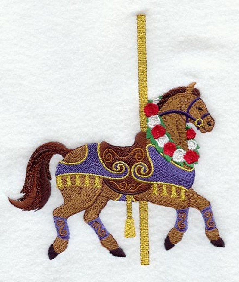 ROYAL CAROUSEL HORSE Machine Embroidered Quilt Blocks azeb - Etsy