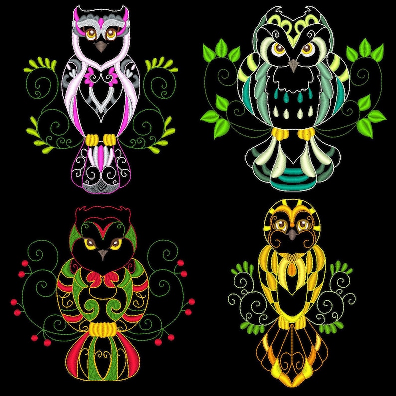 YOU WHOO (4inch) - 20 Machine Embroidery Designs Instant Download 4x4 ...