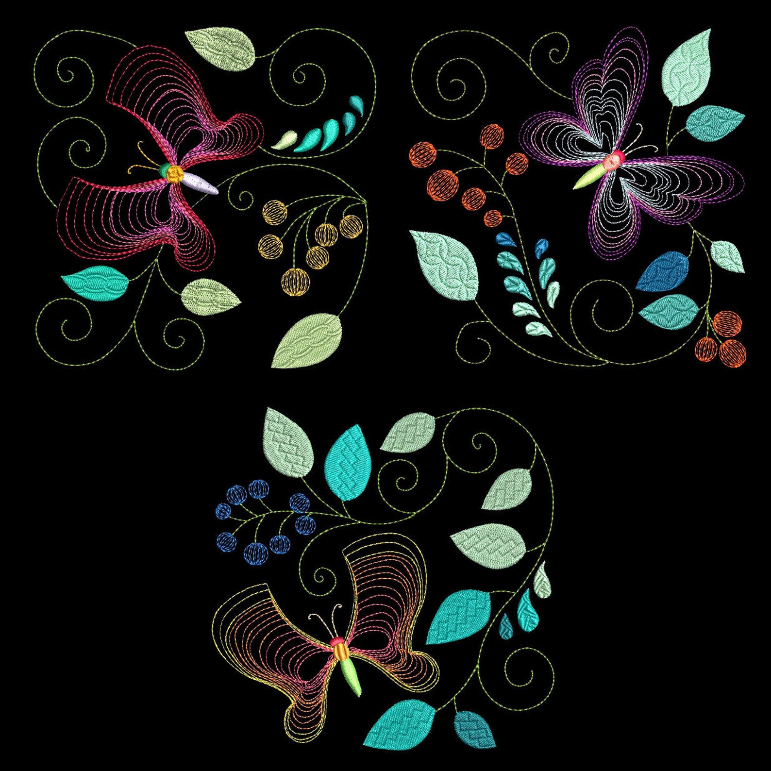 LIGHT & AIRY FLUTTERBYS 6inch 10 Machine Embroidery | Etsy