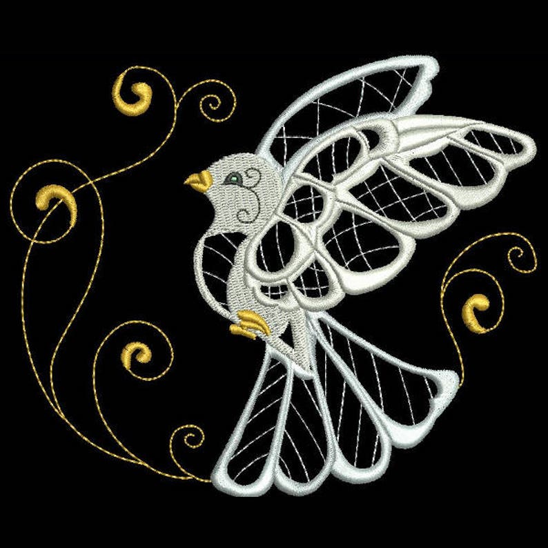 DOVES OF PEACE 5inch 10 Machine Embroidery Designs Instant - Etsy