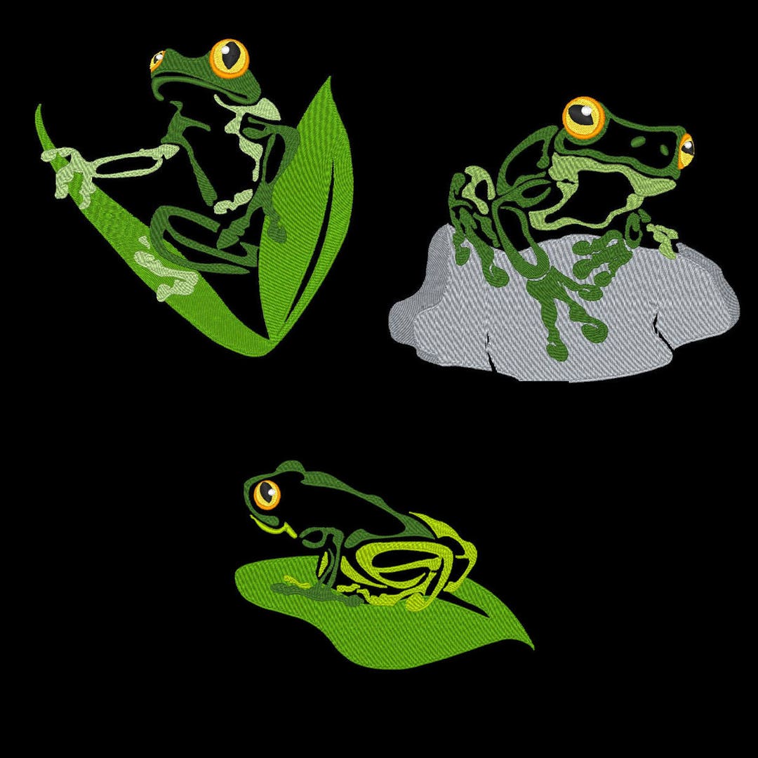 TOAD-ALLY COOL Frogs (6inch) - 10 Machine Embroidery Designs Instant ...