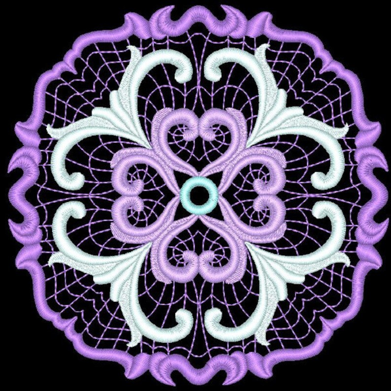 FANCY CIRCLES 5inch 10 Machine Embroidery Designs Instant | Etsy
