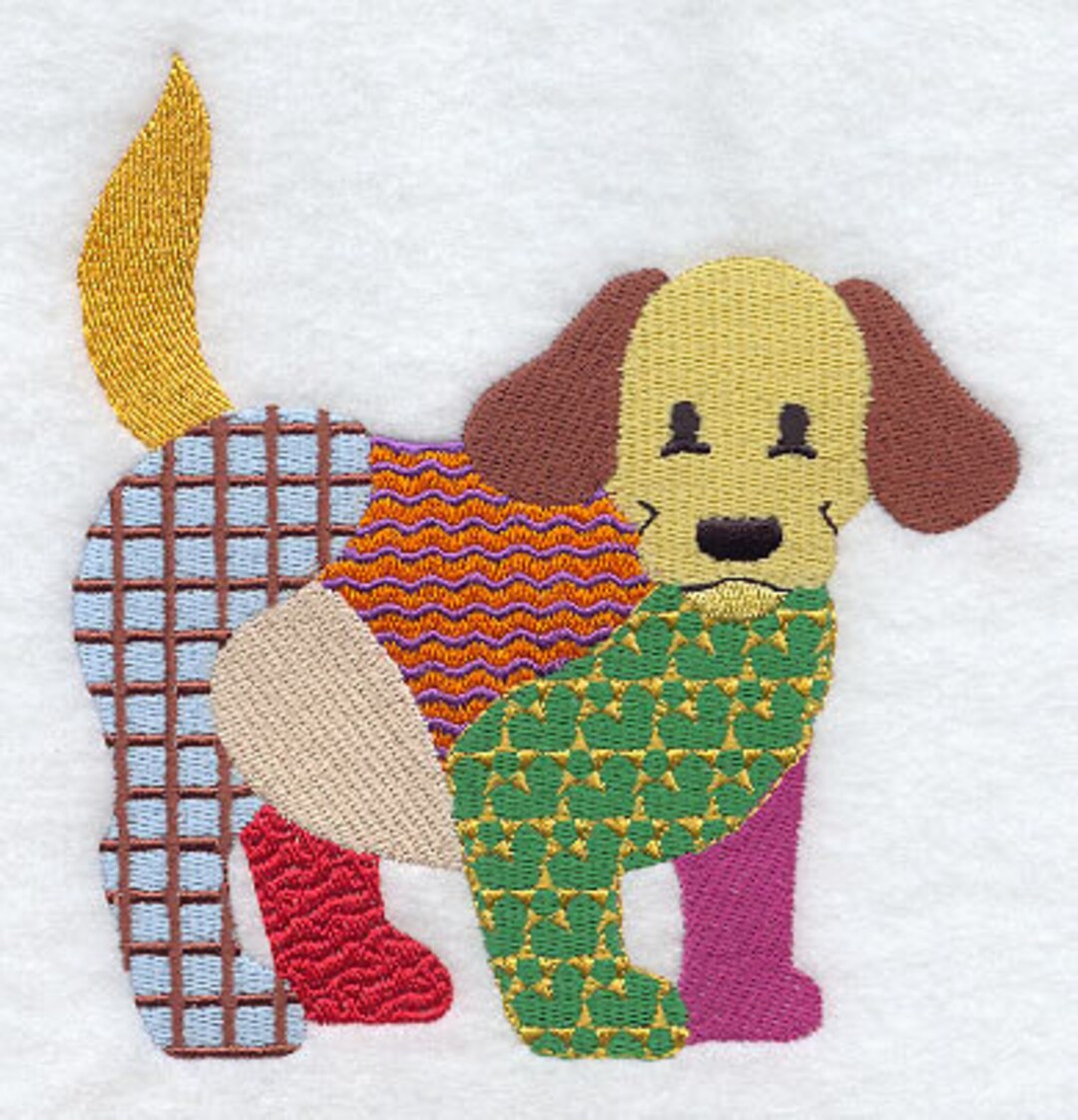 PATCHWORK PUPPY Machine Embroidered Quilt Blocks azeb - Etsy