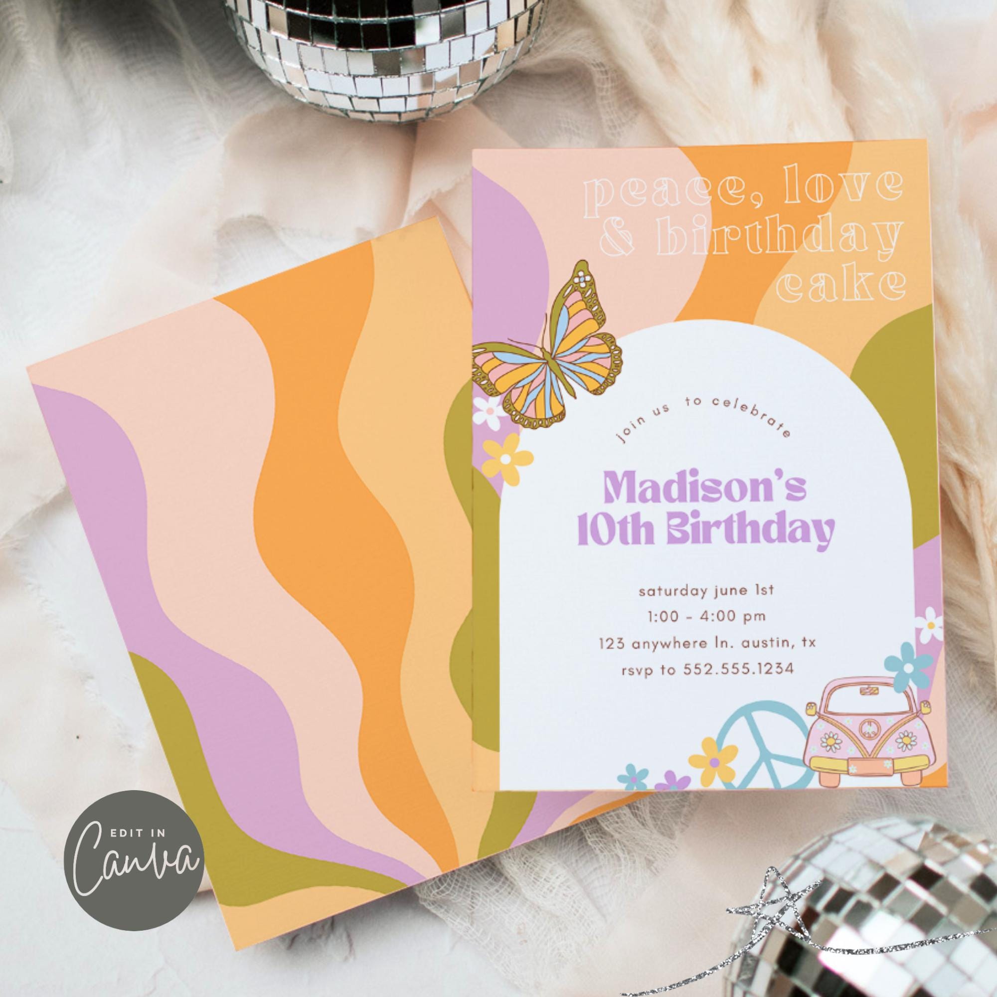 Editable Groovy Banner Groovy Digital Banner Retro Printable Party ...