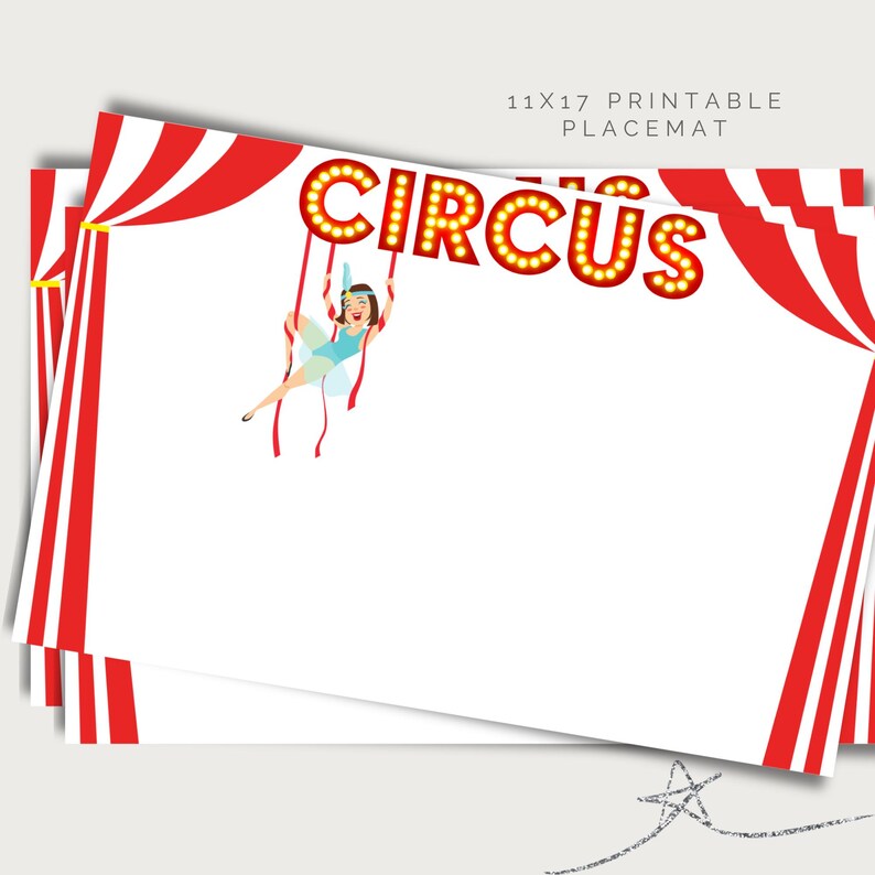 Editable Circus Banner Circus Party Digital Pendant Banner Big Top ...