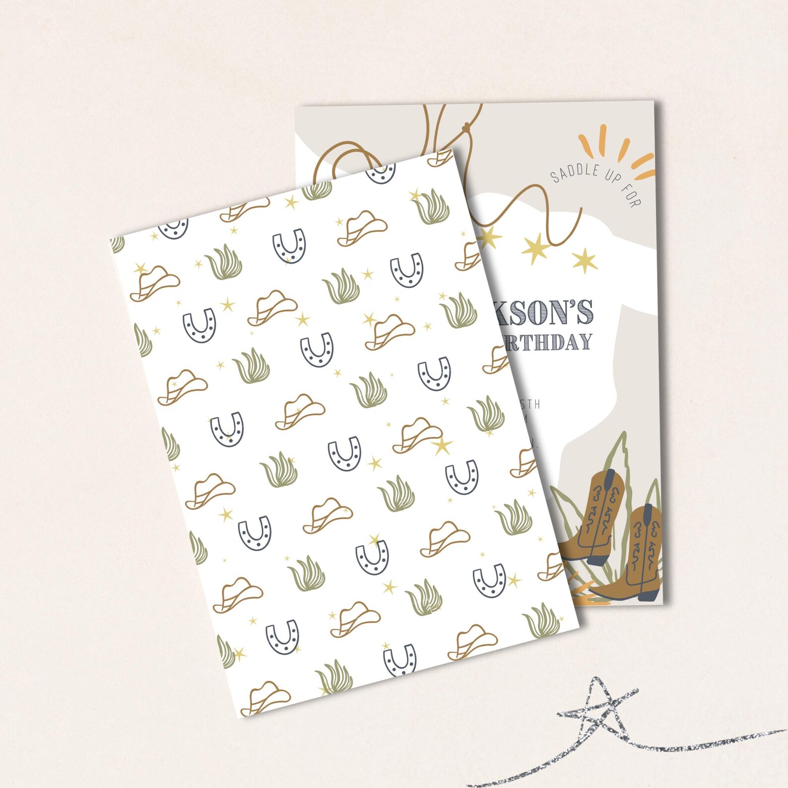 Modern Yeehaw Invitation, Western Cowboy Invite, Wild West Party, First ...