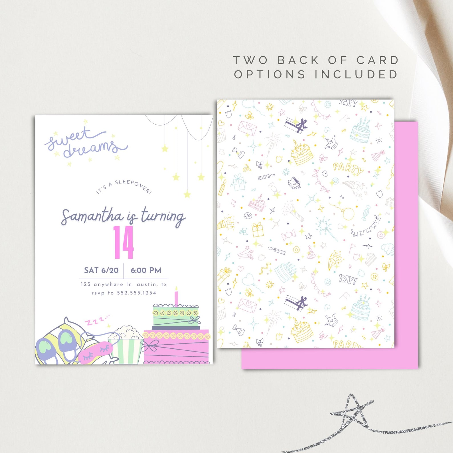 Editable Sleepover Birthday Invitation Sleepover Party Digital ...