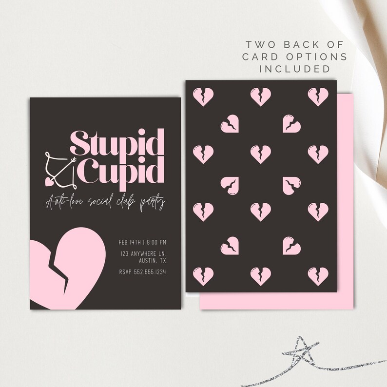 Editable Stupid Cupid Invitation Valentine Party Digital Invitation ...