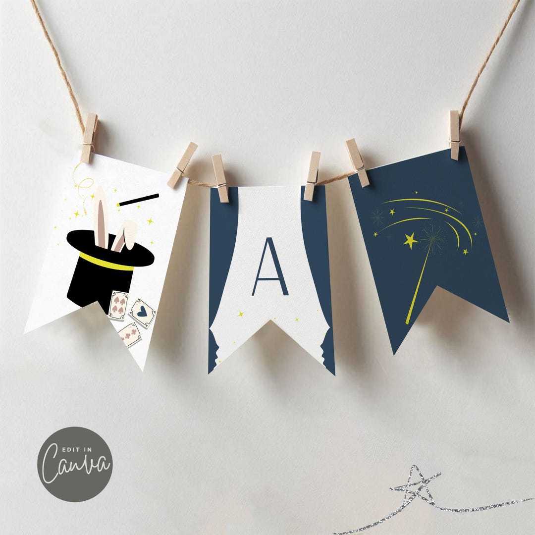 Editable Magician Banner Magician Party Digital Banner Magic Show ...
