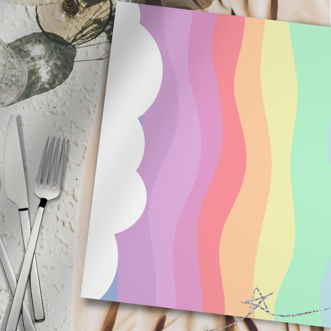 Rainbow Placemat Rainbow Party Digital Placemat Rainbow Party Printable ...
