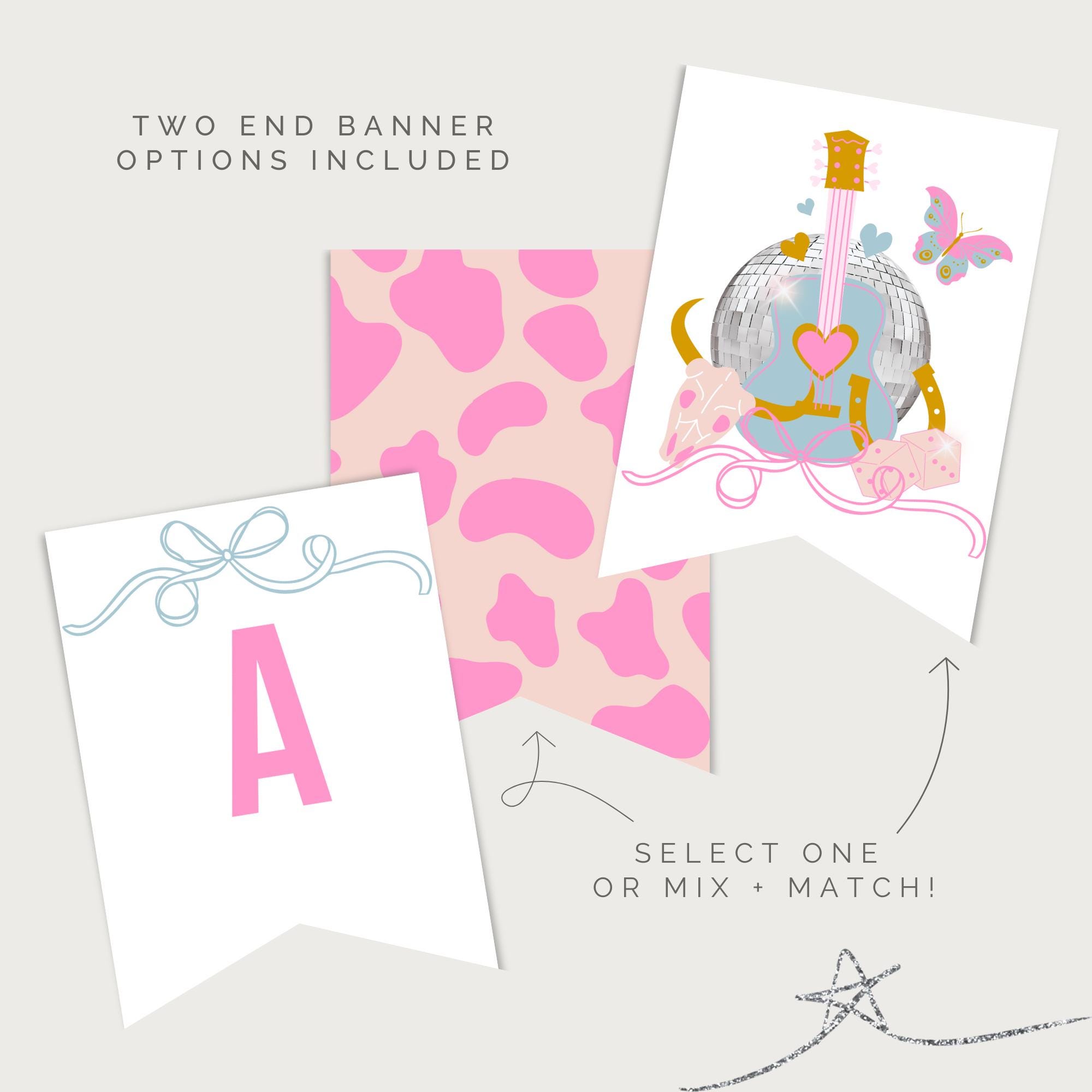 Editable Dolly Banner Disco Cowgirl Party Digital Banner Dolly ...