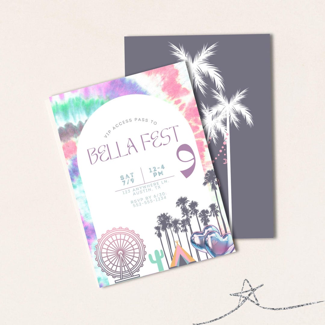 Editable Festival Birthday Invitation Festival Party Digital Invitation ...