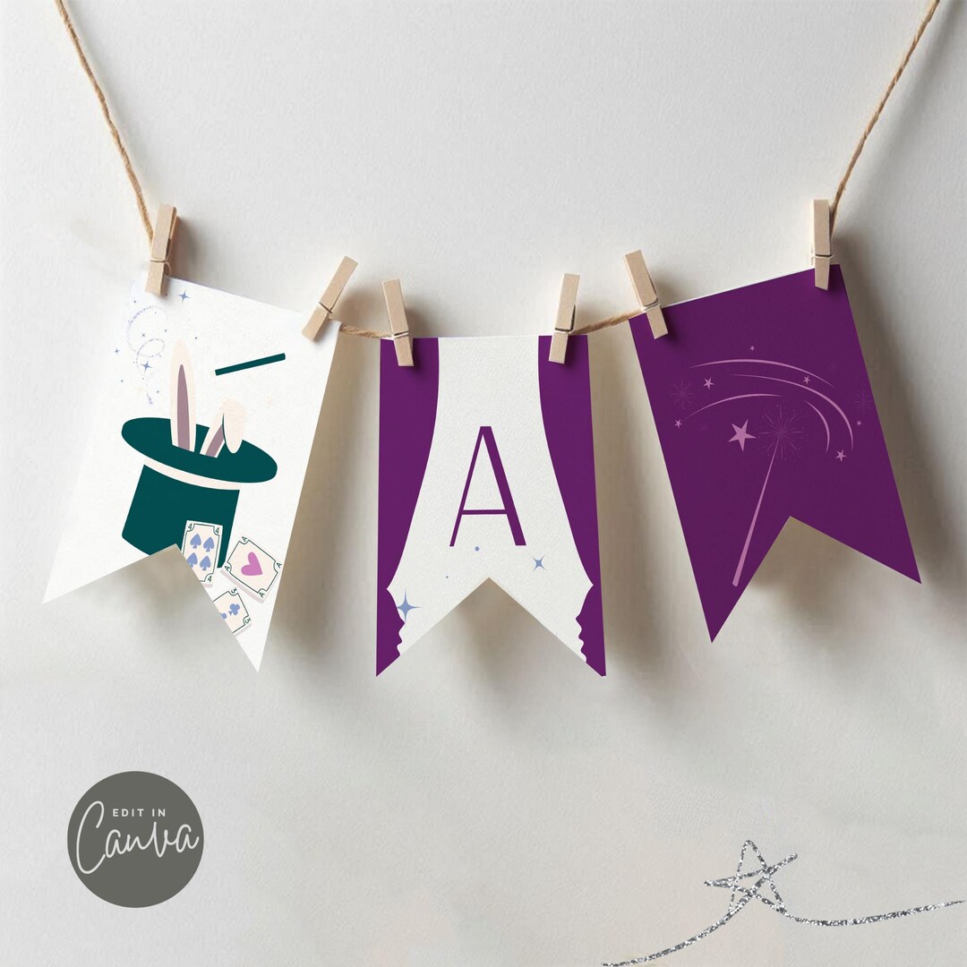 Editable Magician Banner Magician Party Digital Banner Magic Show ...