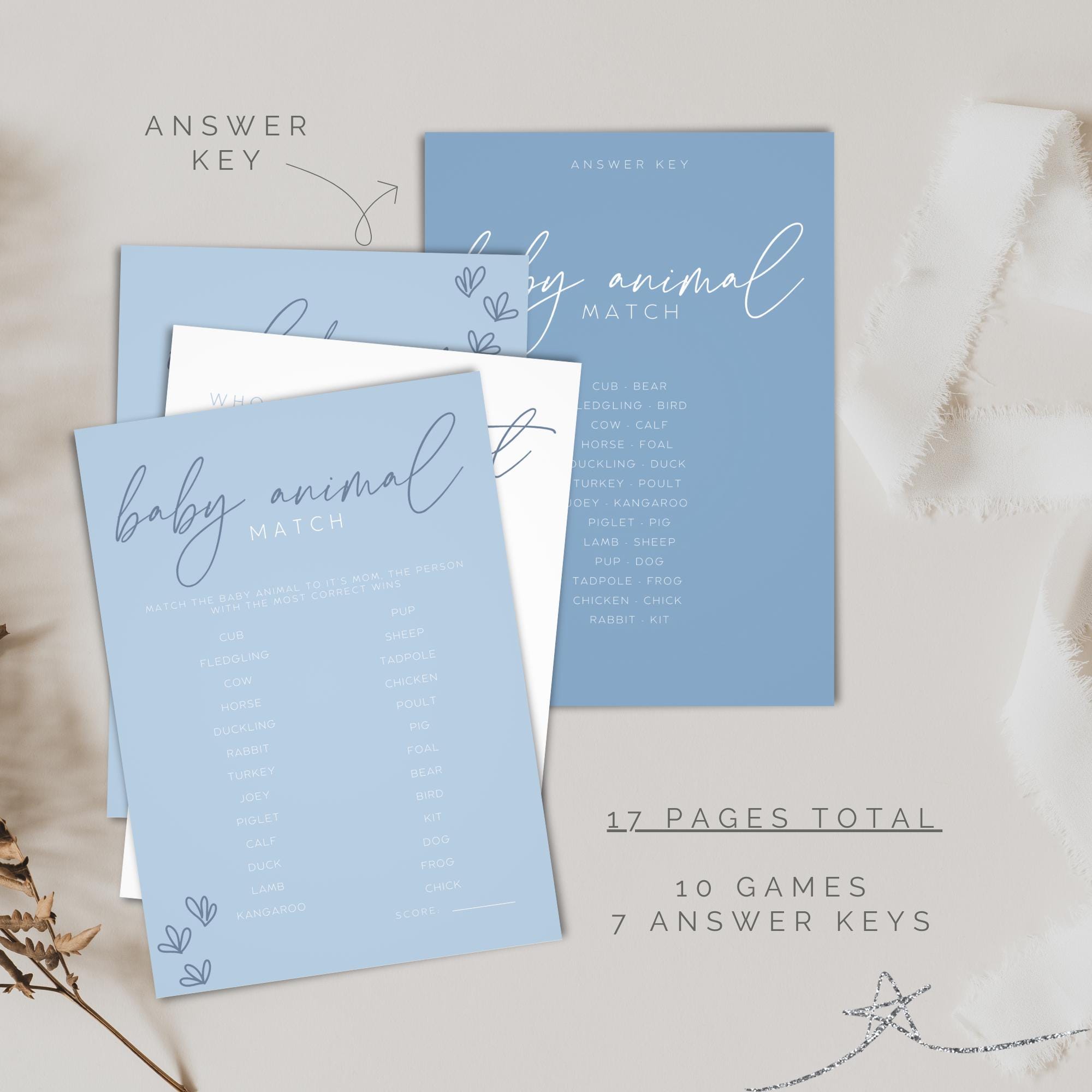 Blue Baby Shower Games Boy Baby Shower Printable Game Bundle Blue Baby ...