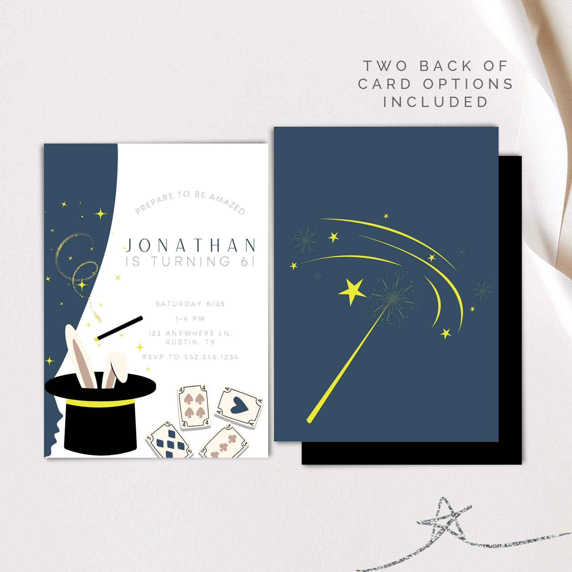 Editable Magician Birthday Invitation Magician Party Digital Invitation ...