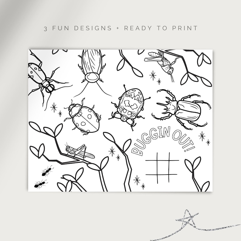 Bug Coloring Pages Bug Party Digital Coloring Pages Insect Party ...