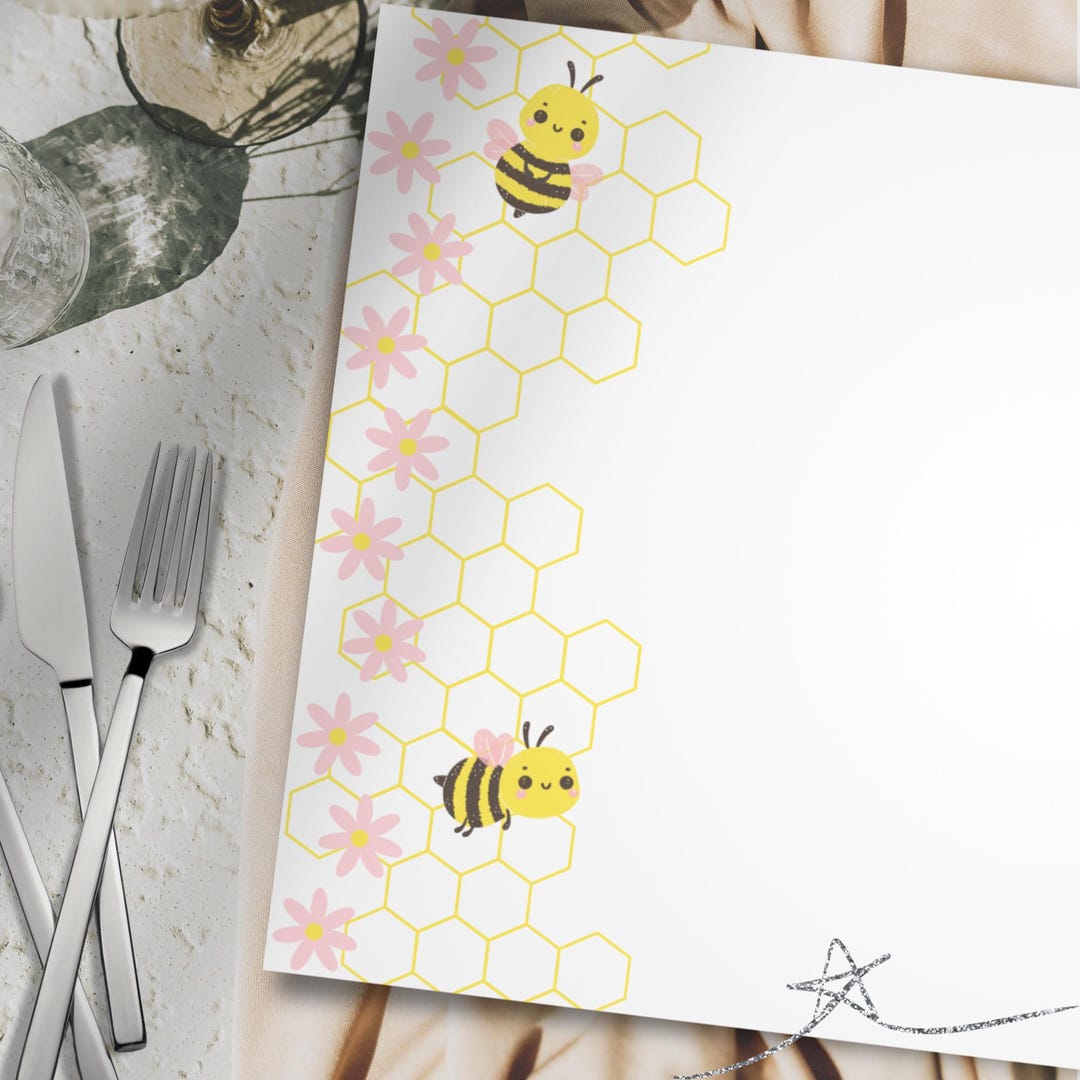 Editable Bee Placemat Bee Party Digital Placemat Bumble Bee Party ...