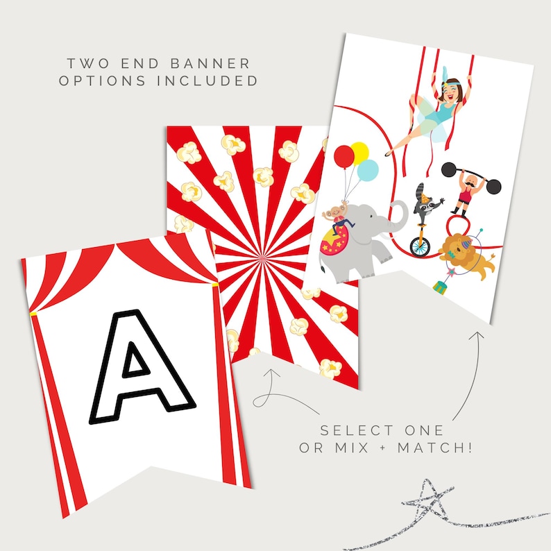 Editable Circus Banner Circus Party Digital Pendant Banner Big Top ...