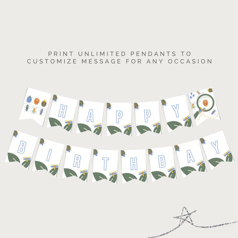 Editable Bug Banner Bug Party Digital Banner Insect Party Printable ...